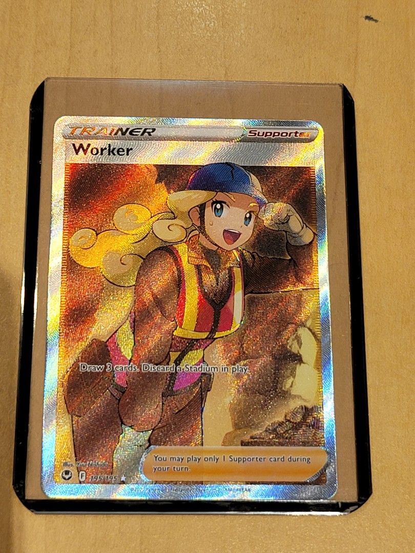 Pokemon Full art "WORKER", Hobbies & Toys, Toys & Games on Carousell