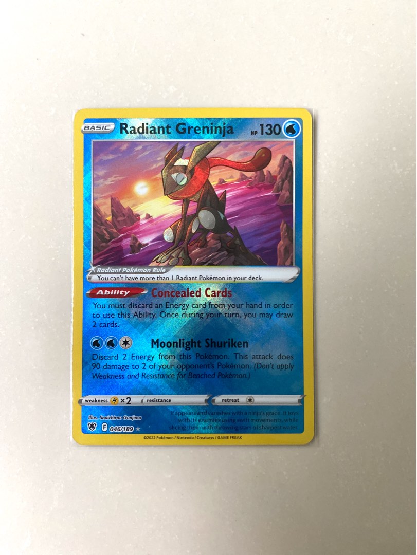 Pokémon Cards - Radiant Greninja, Hobbies & Toys, Toys & Games on Carousell