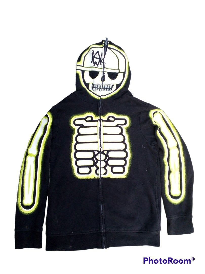 punk goth gothic alt grunge emo skeleton hoodie jacket, Men's Fashion ...