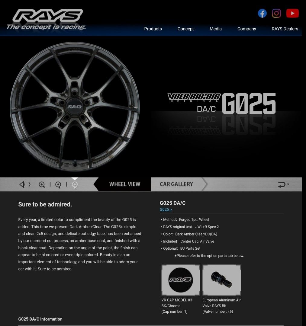 Rays Volk Racing G025 Forged 18 inches, Car Accessories, Tyres & Rims ...