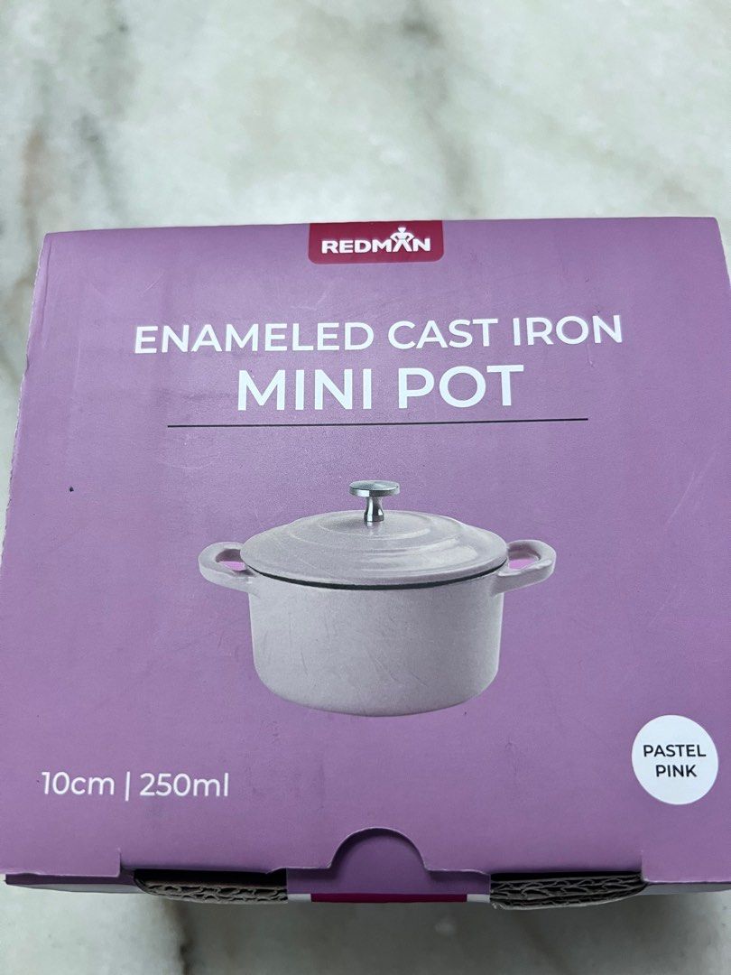 Redman Enameled Cast Iron Mini Pot, Furniture & Home Living ...