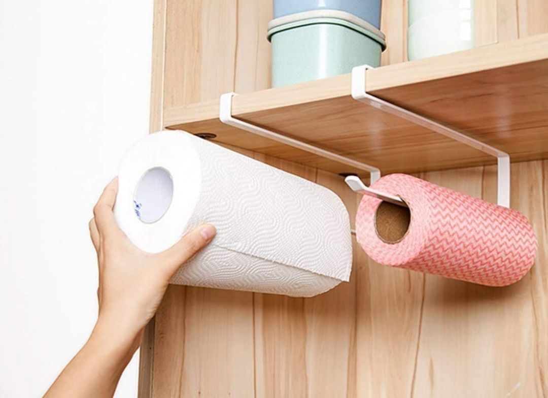 [sg stock] Kitchen Cabinet Cupboard Under Shelf Storage Paper Towel ...