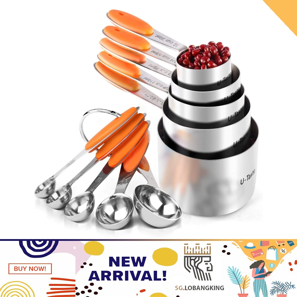 [sg stock] U-Taste 18/8 Stainless Steel Measuring Cups and Spoons Set ...