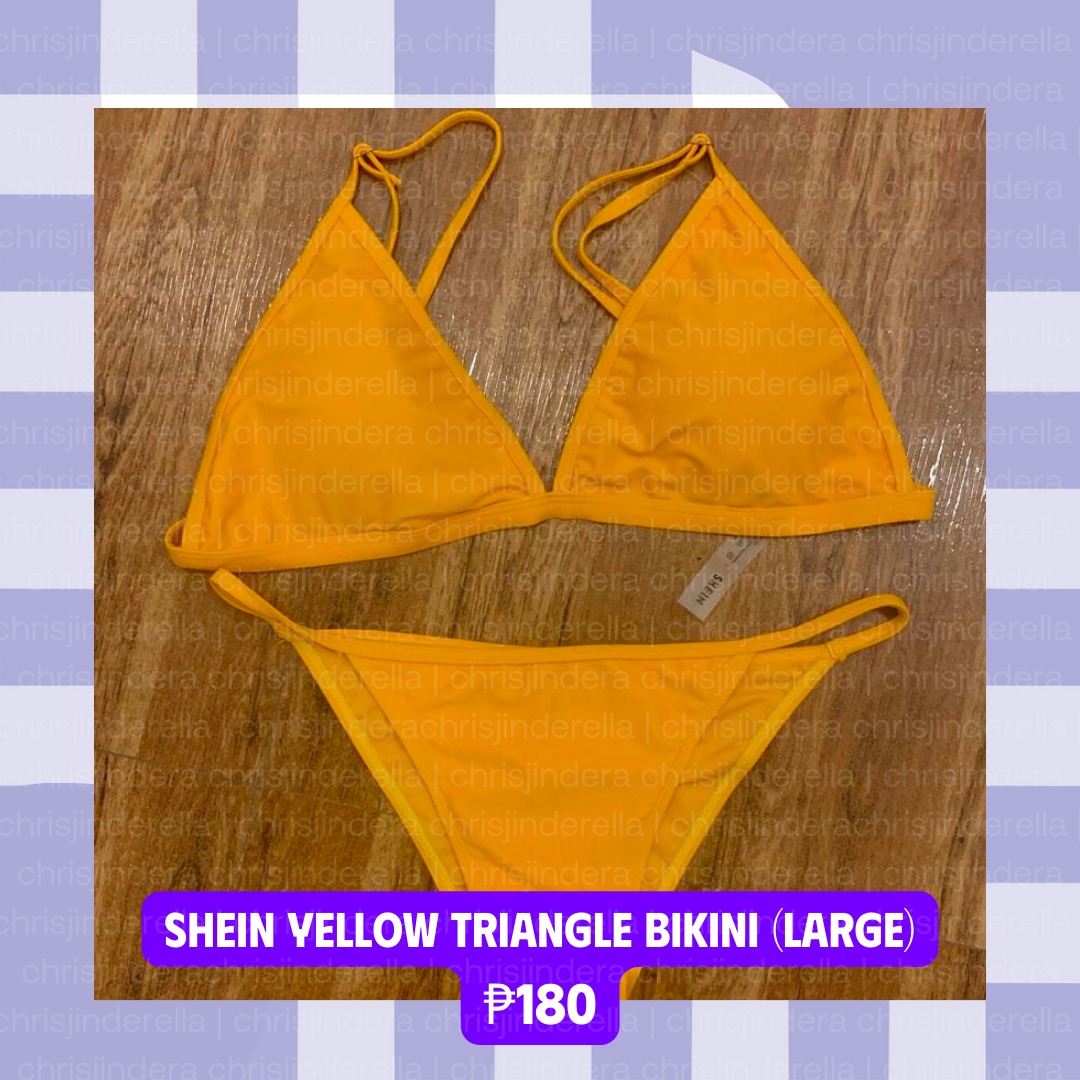 SHEIN Yellow Triangle Bikini - Large, Women's Fashion, Swimwear ...