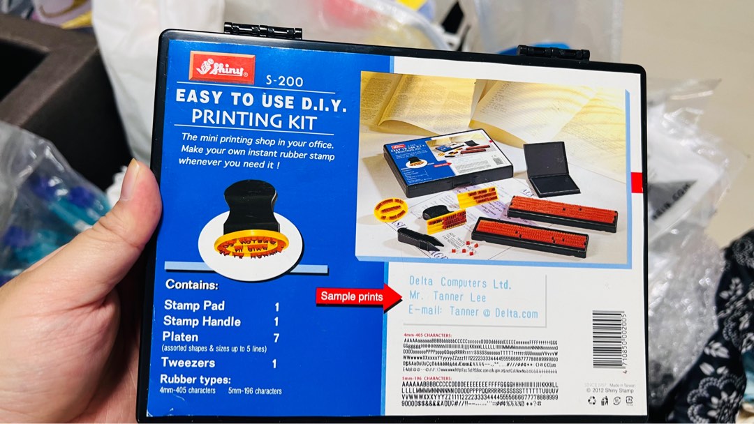 Shiny S-200 DIY printing kit 4mm/5mm rubber stamp character height chop ...