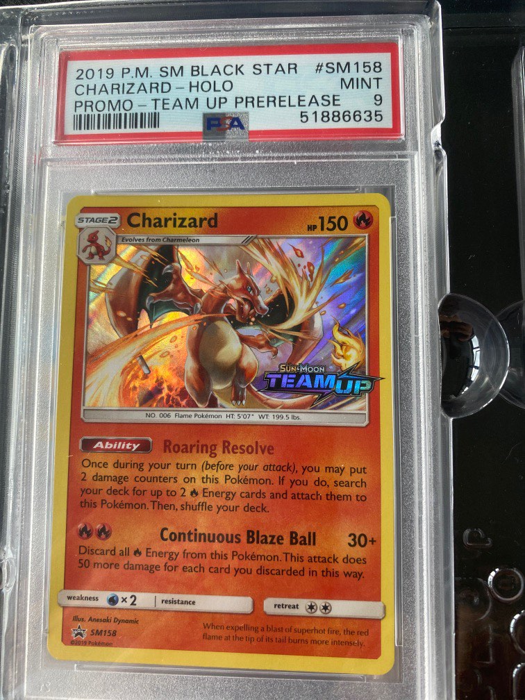 [SLAB] PSA 9 Charizard Team Up Pre-release, Hobbies & Toys, Toys ...