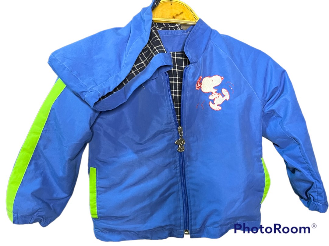 Snoopy Blue Jacket, Babies & Kids, Babies & Kids Fashion on Carousell