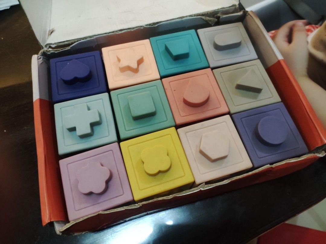 Soft building blocks, silicone , toy, stacking, fine motor skill ...