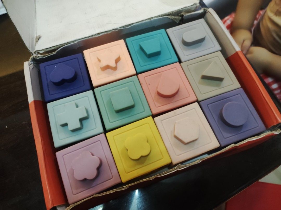 Soft building blocks, silicone , toy, stacking, fine motor skill ...