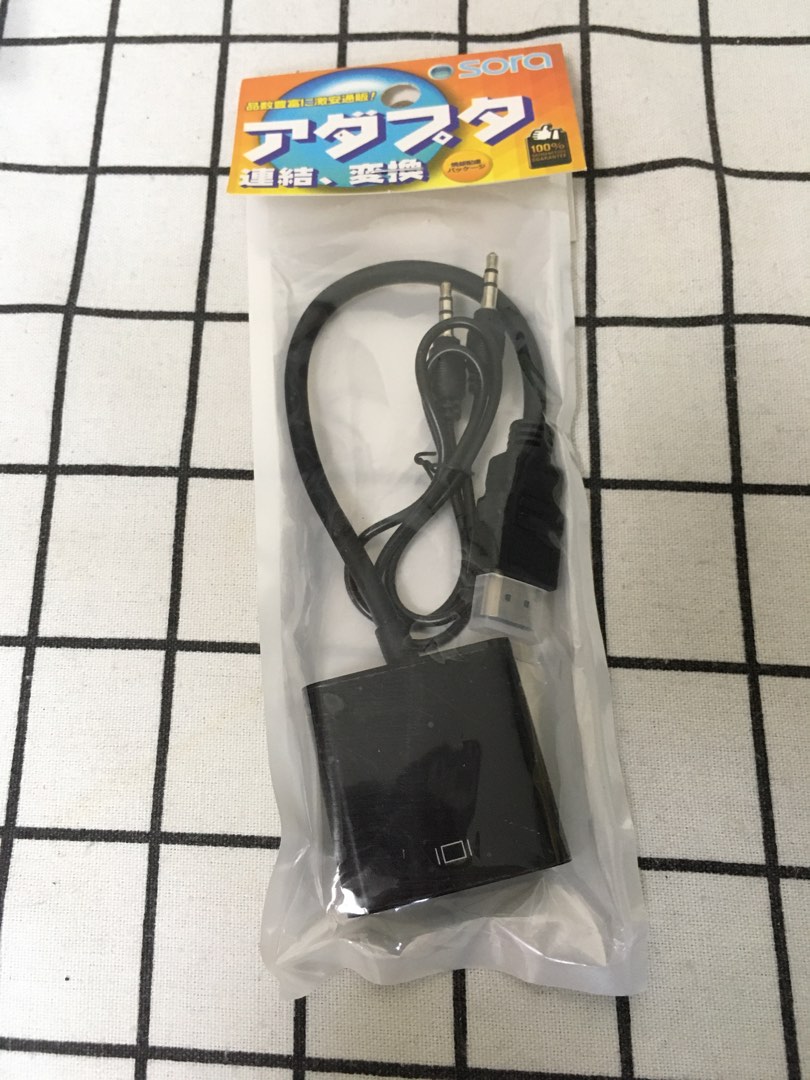 Sora HDMI to VGA adapter 轉換器, 電腦＆科技, 電腦周邊及配件, 電腦線、轉接線及轉換器 - Carousell