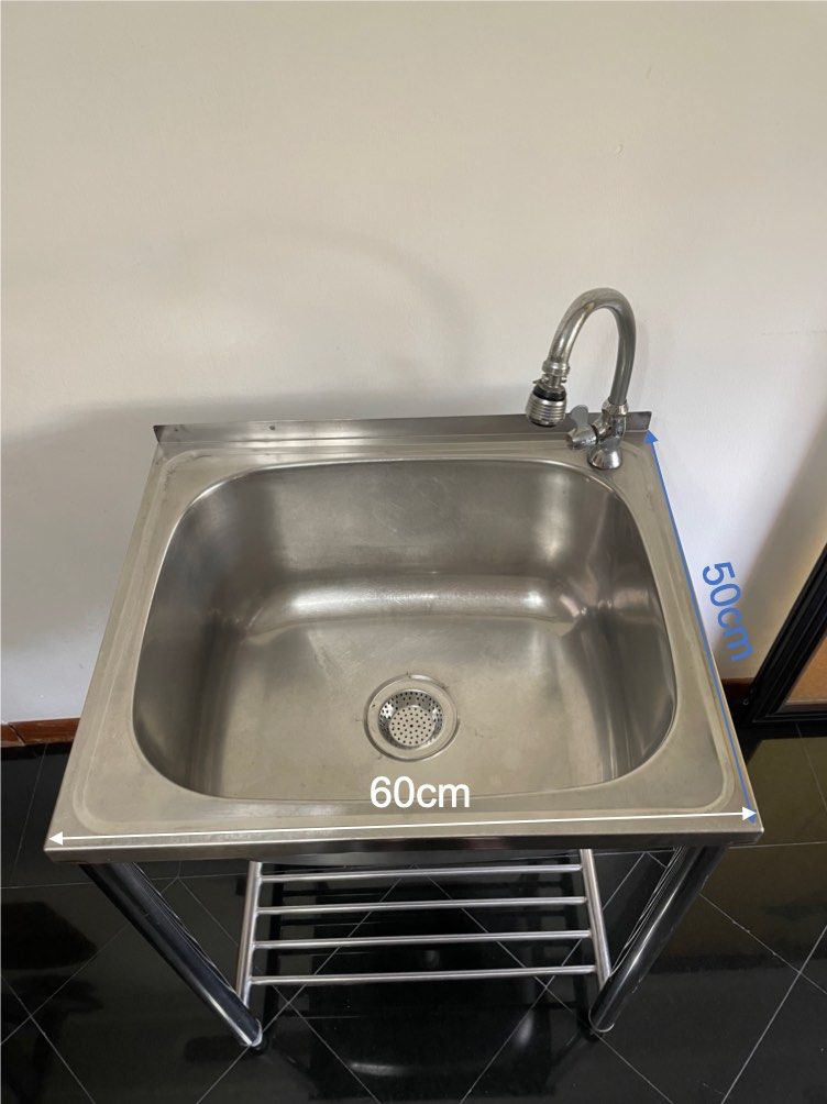 Stainless Steel Sink (60cm X 50cm X 85cm), Furniture & Home Living ...