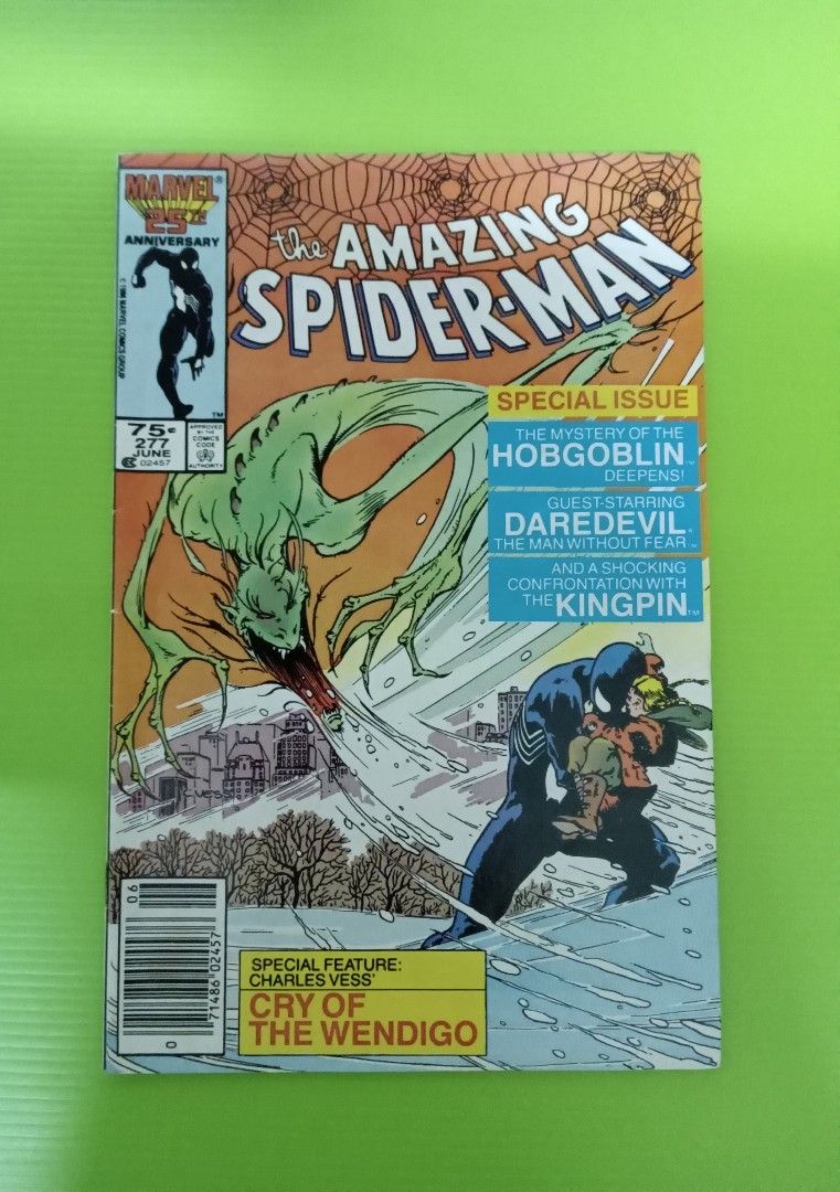 The Amazing Spiderman #277 ( Charles Vess - Cover Art ) Rare Newstand Edition, Black-Suit ...