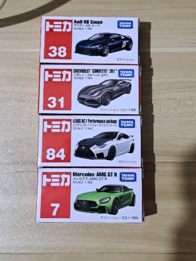 Tomica Diecast Cars (Unsealed)-Mercedes AMG, Lexus RC F, Audi R8 ...