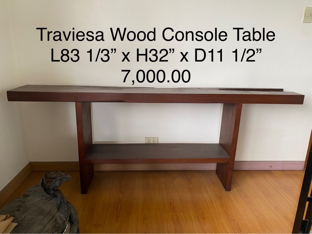 Traviesa Wood Console Table, Furniture & Home Living, Furniture, Other ...