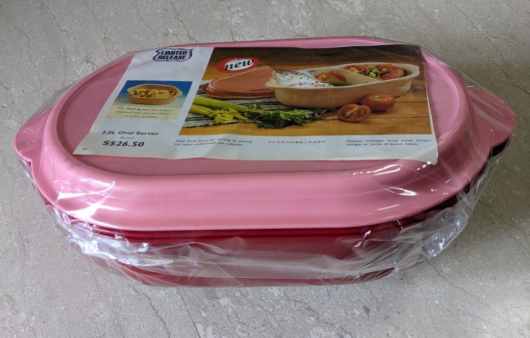 Tupperware Oval Server with Strainer and Divider, Furniture & Home ...