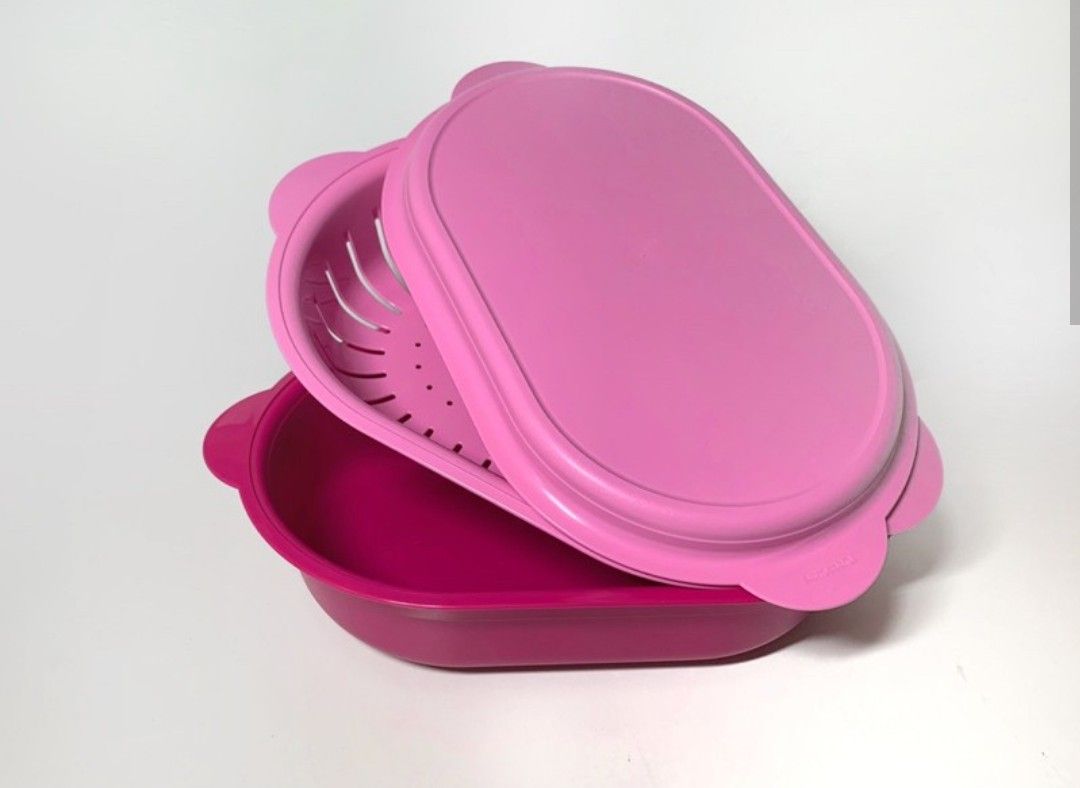 Tupperware Oval Server with Strainer and Divider, Furniture & Home ...