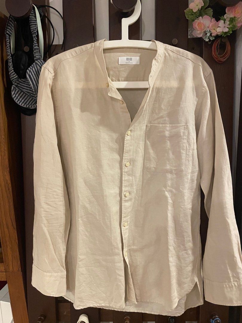 Uniqlo beige linen shirt, Men's Fashion, Tops & Sets, Formal Shirts on ...