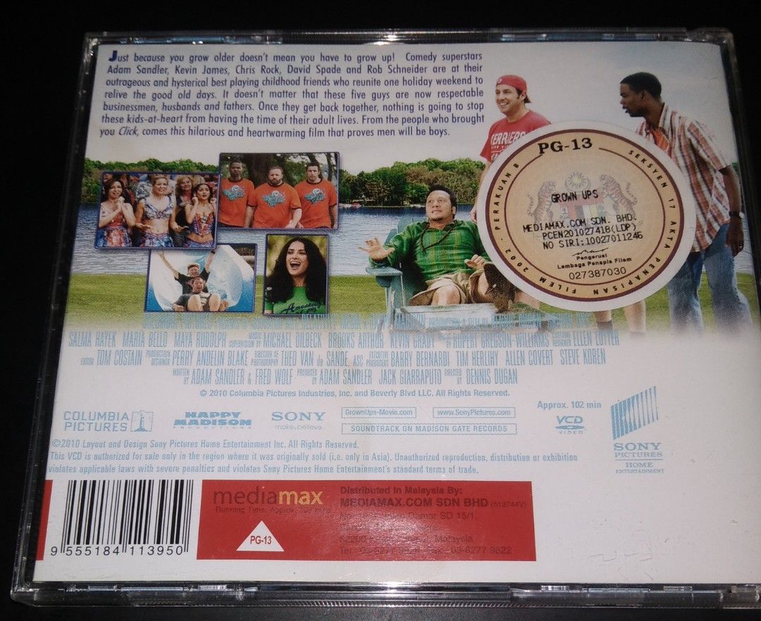 VCD GROWN UPS ORI mediamax, Hobbies & Toys, Music & Media, CDs & DVDs ...