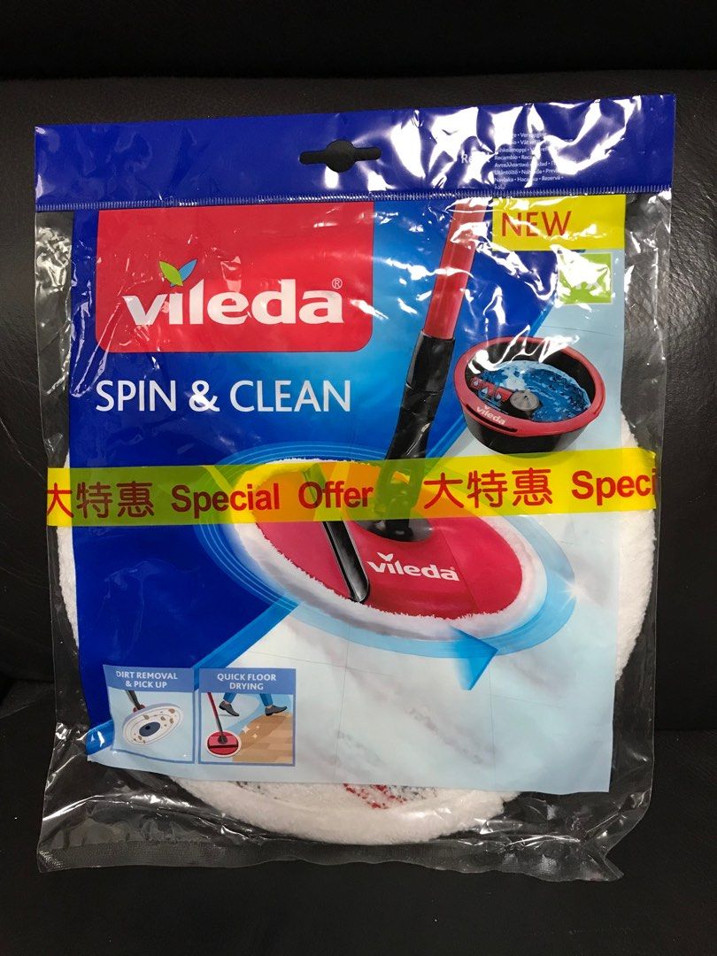 vileda 微力達平板旋風拖 更換棉 refill, 傢俬＆家居, 家居清潔及護理用品, 清潔工具 - Carousell