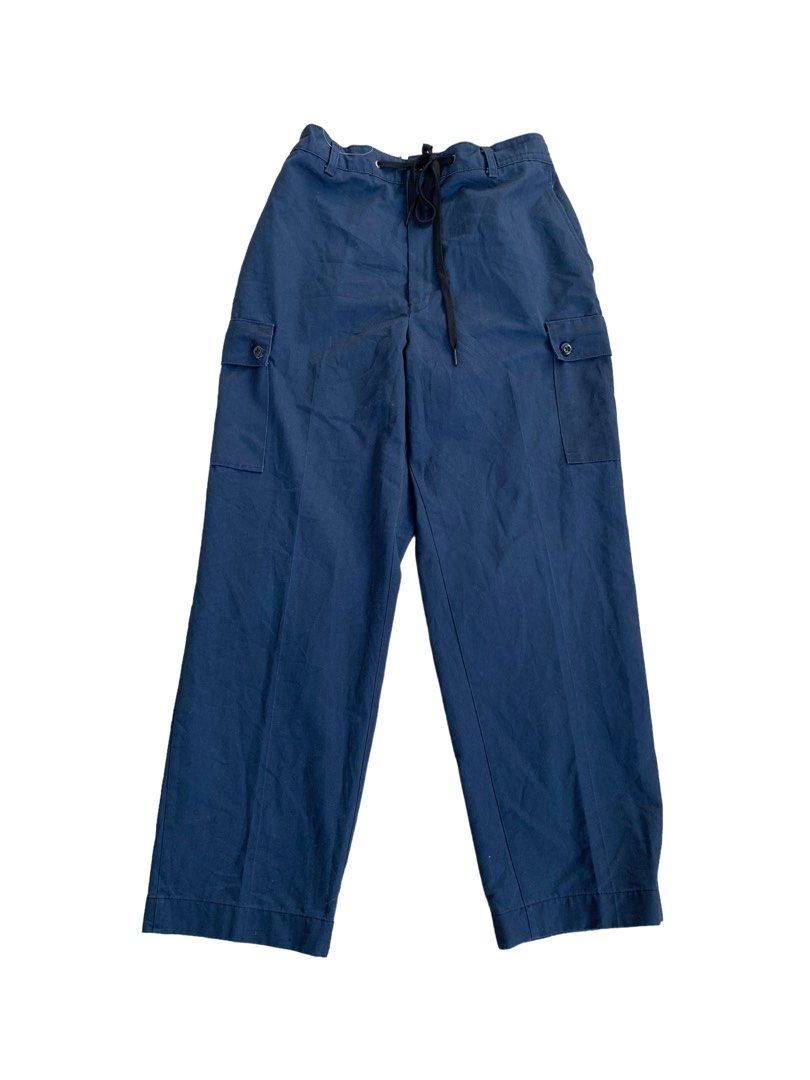 Vintage Baggy Navy Cargo Pants w Adjustable Drawstrings, Women's ...