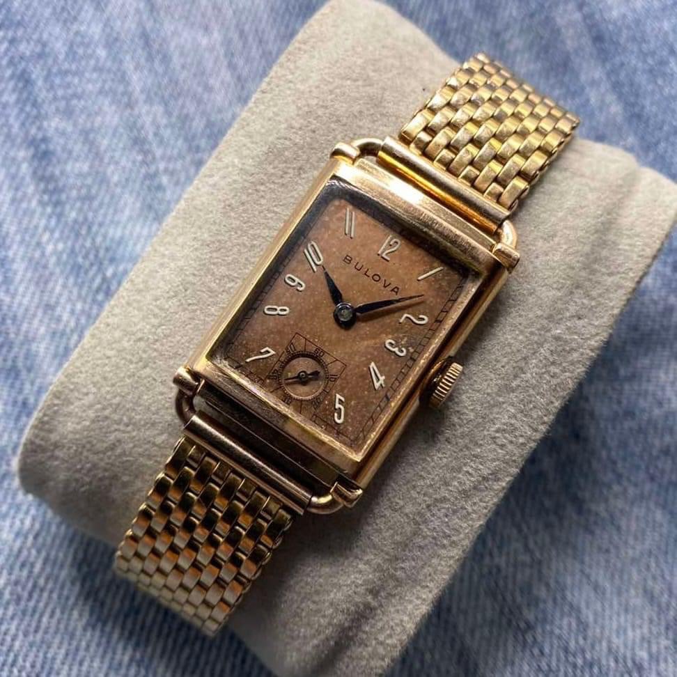 Vintage Bulova Tank 14K Gold Filled Wristwatch, Women's Fashion ...