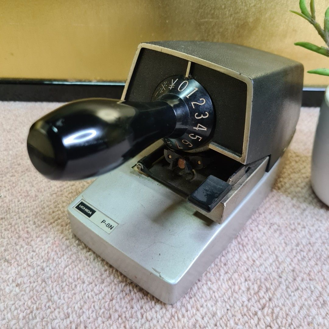 VINTAGE JAPAN ROTARY CHECK WRITER - UCHIDA P-8N (AS-IS), Furniture & Home Living, Home ...