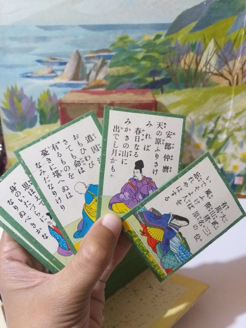 Vintage Japanese playing cards Tengu Karuta cards Japanese literary ...