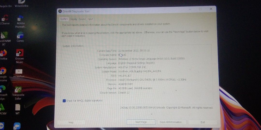 Asus Vivobook Ultra Layar FullHD A412 FA Like New, Elektronik, Komputer, Laptop di Carousell