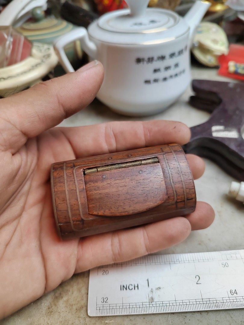 Wooden snuff box with brass inlay, Hobbies & Toys, Collectibles ...