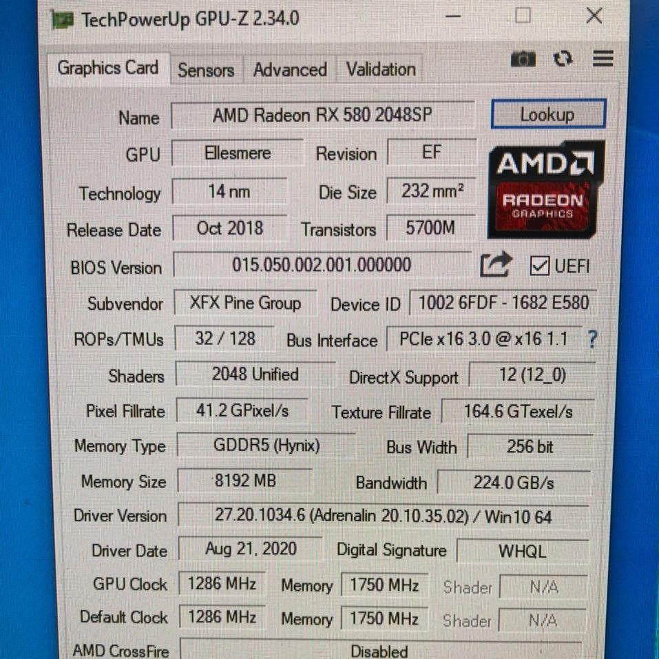 XFX AMD RADEON RX 580 2048SP 8GB GDDR5 PCI EXPRESS 3.0 GRAPHIC CARD ...
