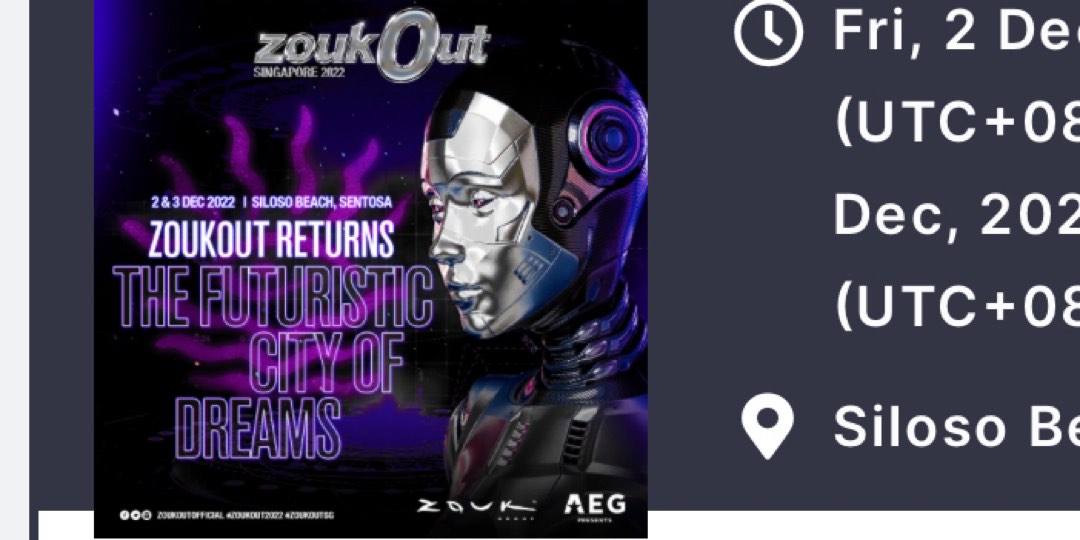 Zoukout 2022 Day 1 Tickets, Tickets & Vouchers, Event Tickets on Carousell