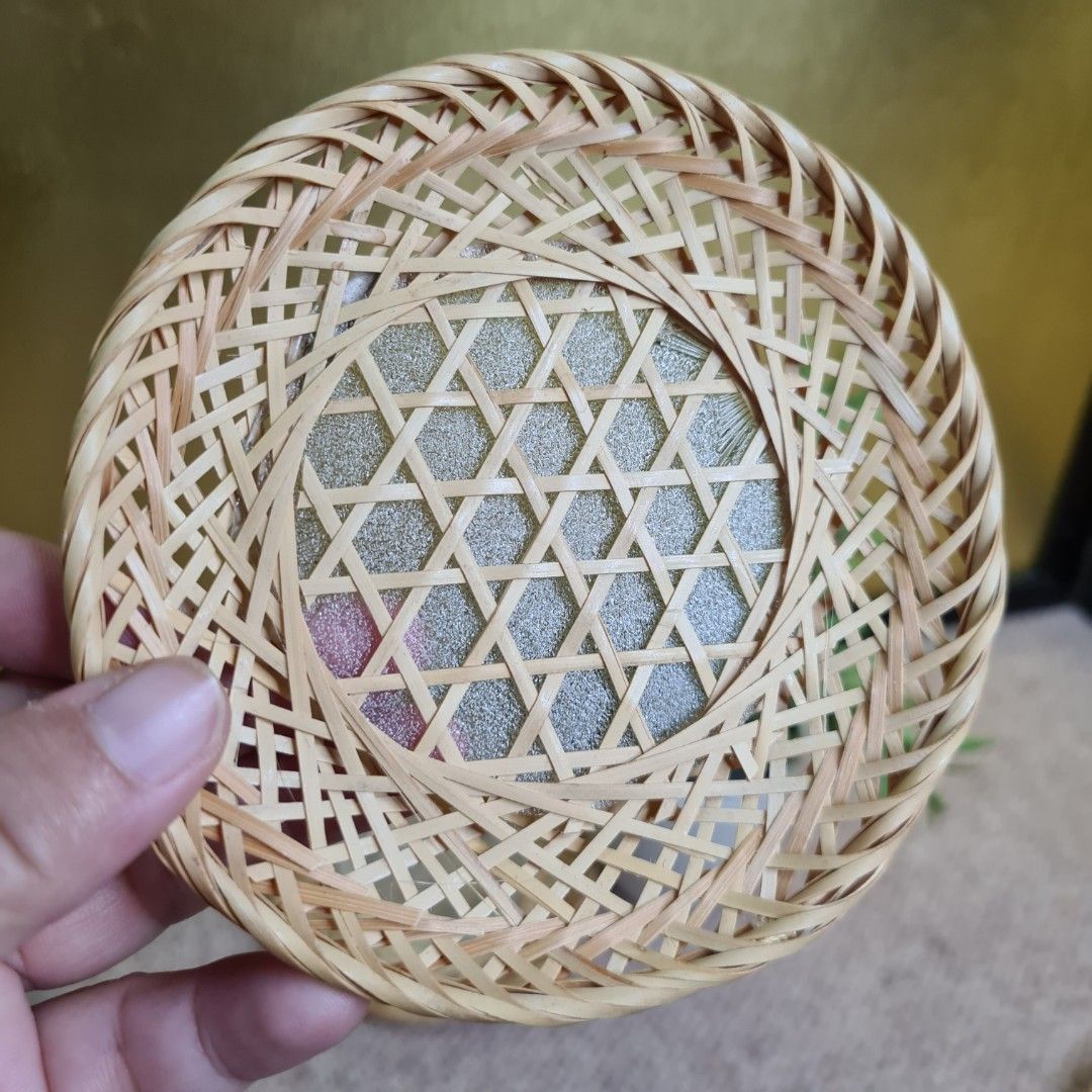 4 SETS FRESCA TALL CURVY DRINKING GLASS WITH NATIVE RATTAN COASTERS ...