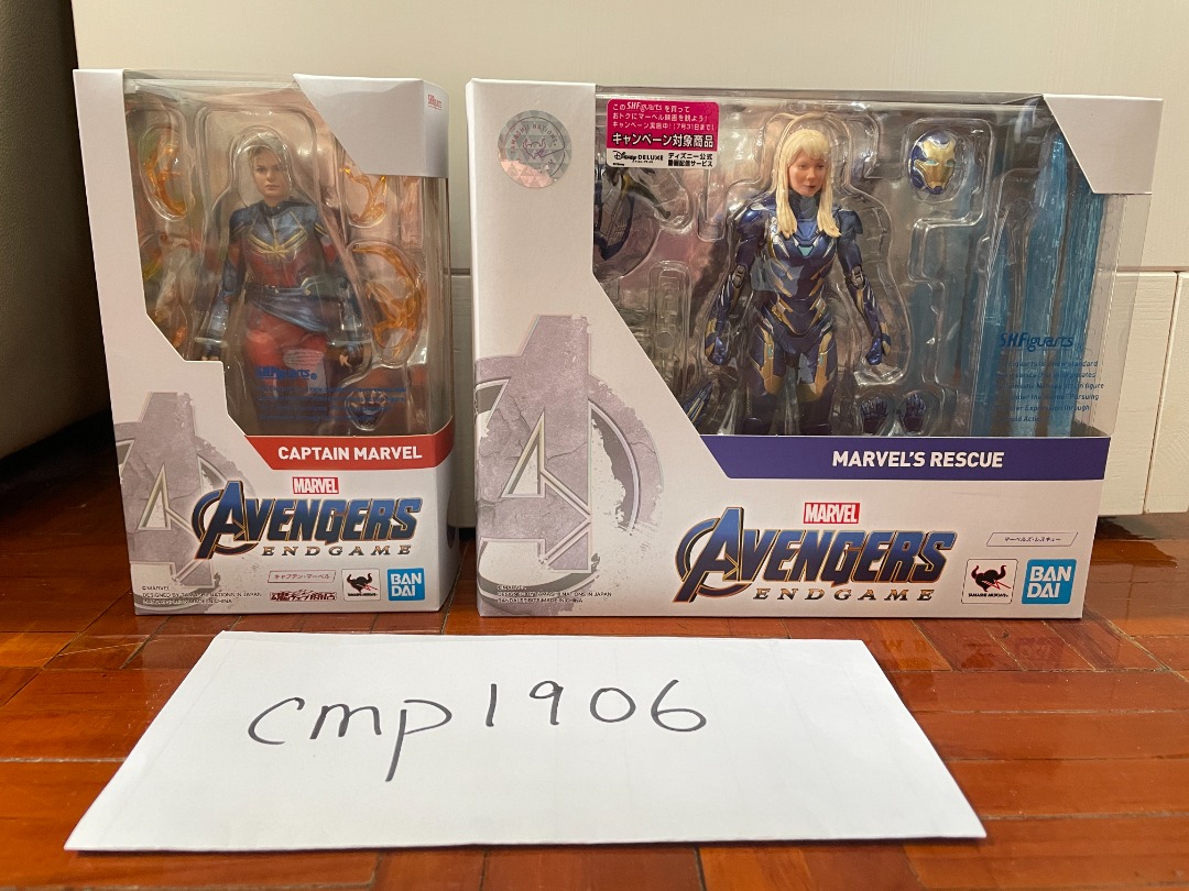 日版 shf Captain Marvel (全新) + Rescue (已開), 興趣及遊戲, 玩具 & 遊戲類 - Carousell
