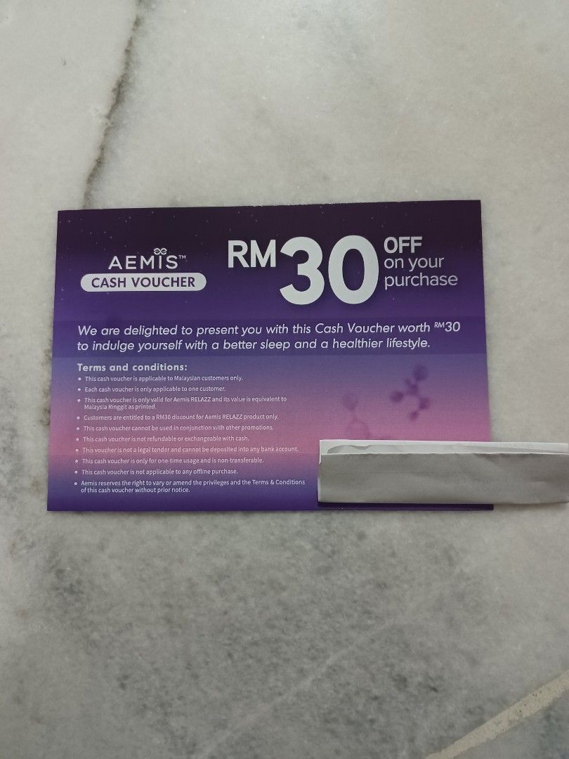 Aemis rm30 Cash Voucher, Tickets & Vouchers, Vouchers on Carousell