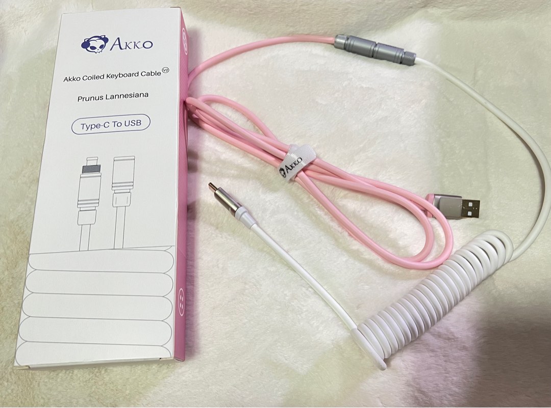 AKKO Coiled Aviator Cable V2 (Prunus Lannesiana), Computers & Tech ...
