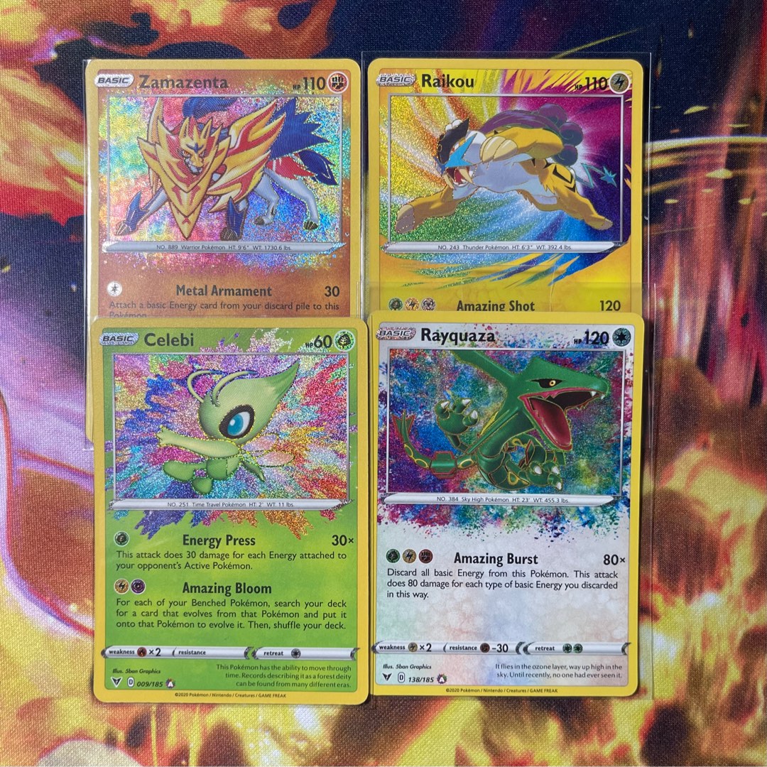 ( LAST SET ) Amazing Rare Set of 4 ( Rayquaza , Celebi , Raikou ...