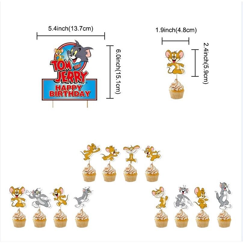 Anime Cartoon Tom and Jerry Theme Kids Happy Birthday Party Supplies ...
