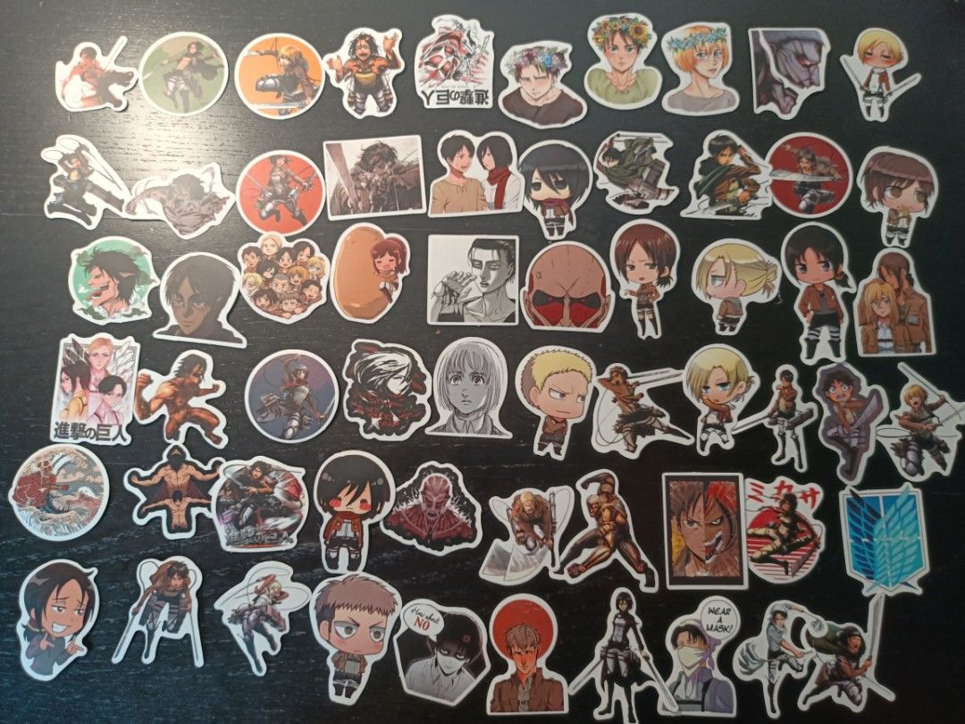 Stickers Anime Manga Panel Black and White coloured stickers aot jjk ...