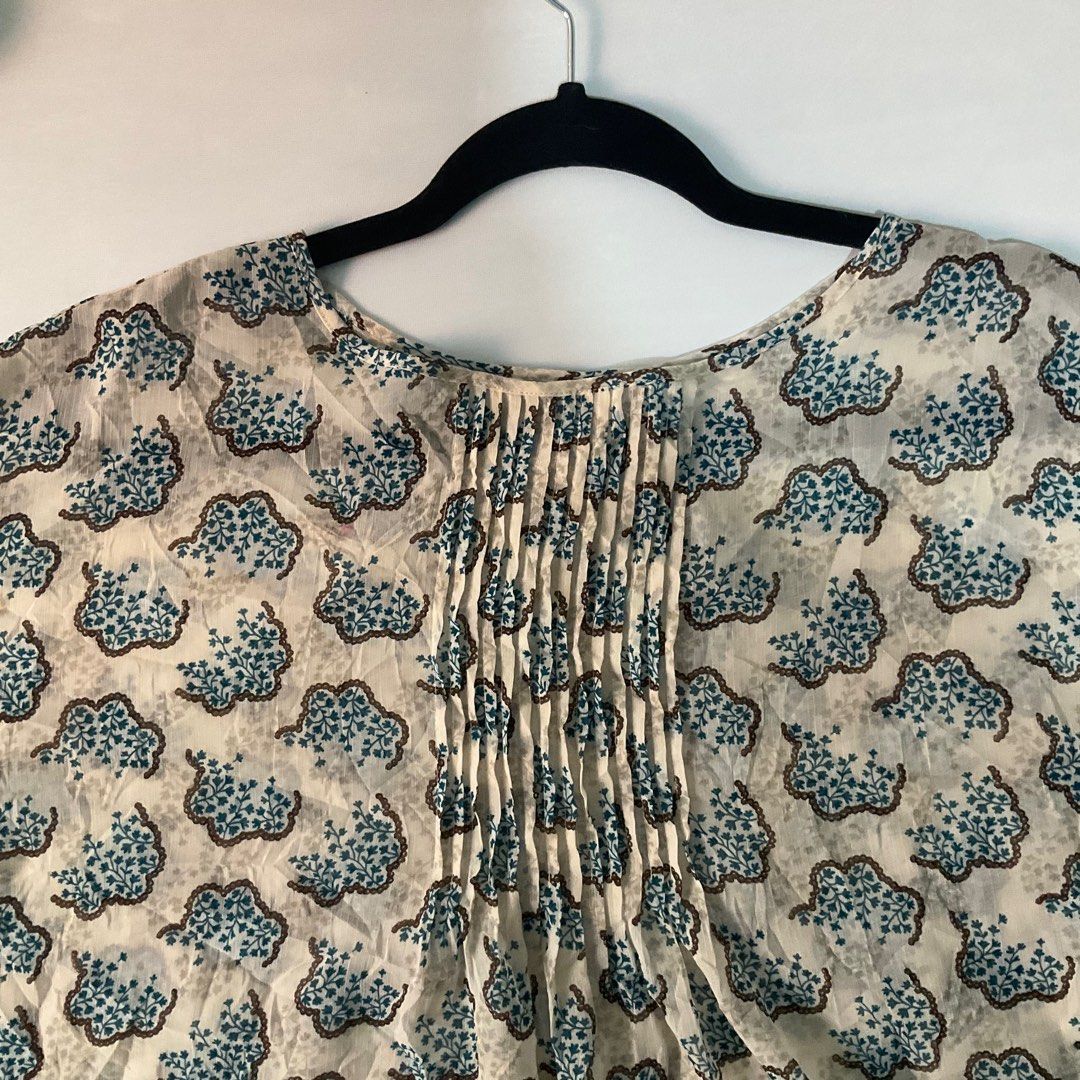 Anna Sui X Uniqlo Chiffon Floral Ruffled Hem Blouse - Anna Sui Top ...