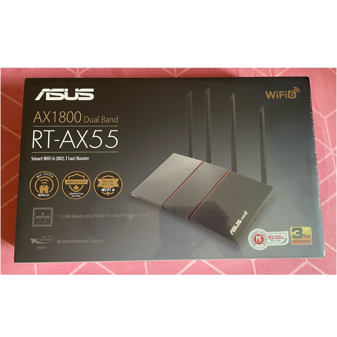 Asus AX1800 Dual Band RT-AX55 Smart Wifi 6 Router, Computers & Tech ...