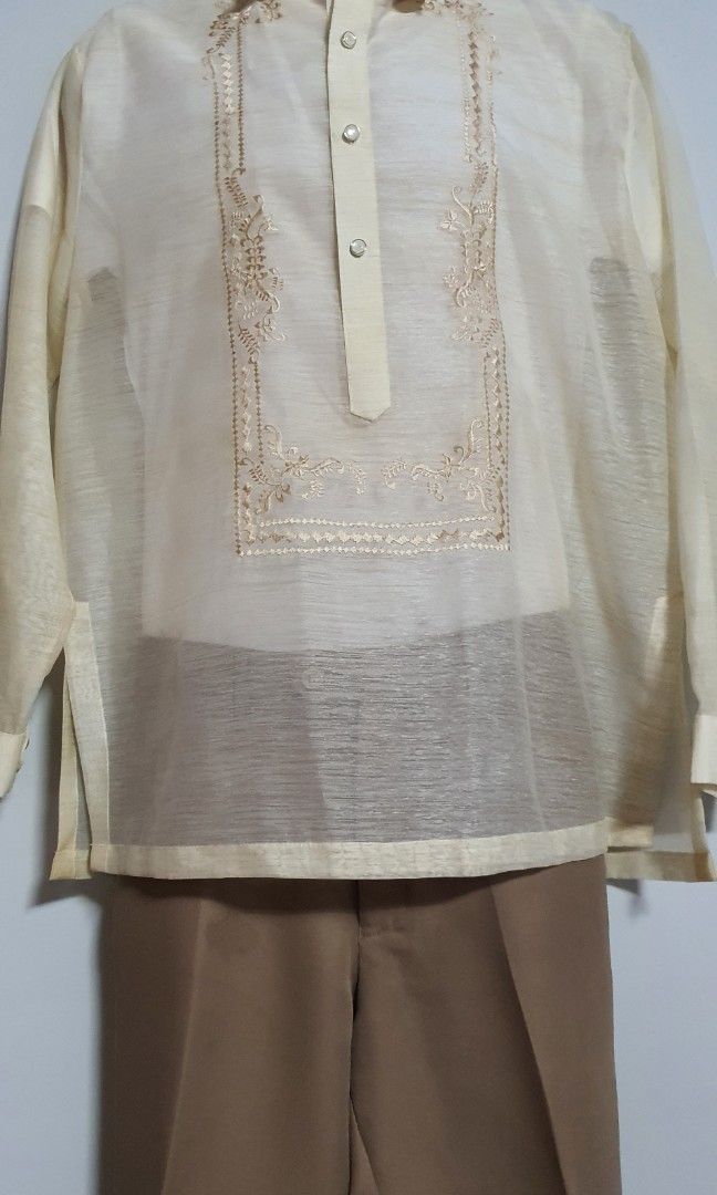 Barong Tagalog for Men - Large, Men's Fashion, Tops & Sets, Formal ...