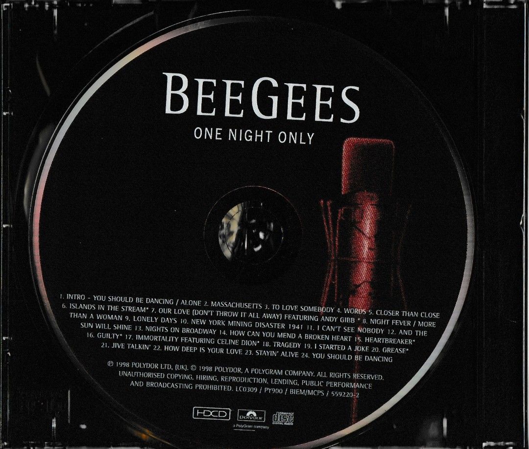 BEEGEES ONE NIGHT ONLY CD, Hobbies & Toys, Music & Media, CDs & DVDs on ...