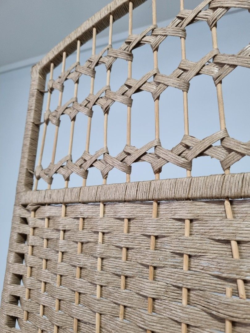 Big Rattan Partition Wall (4 Panels), Furniture & Home Living ...