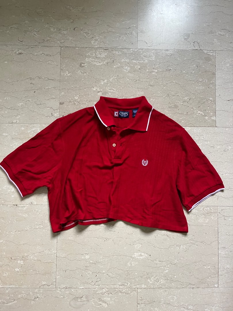 BN Vintagewknd Chaps Red Polo Crop Top, Women's Fashion, Tops, Shirts ...