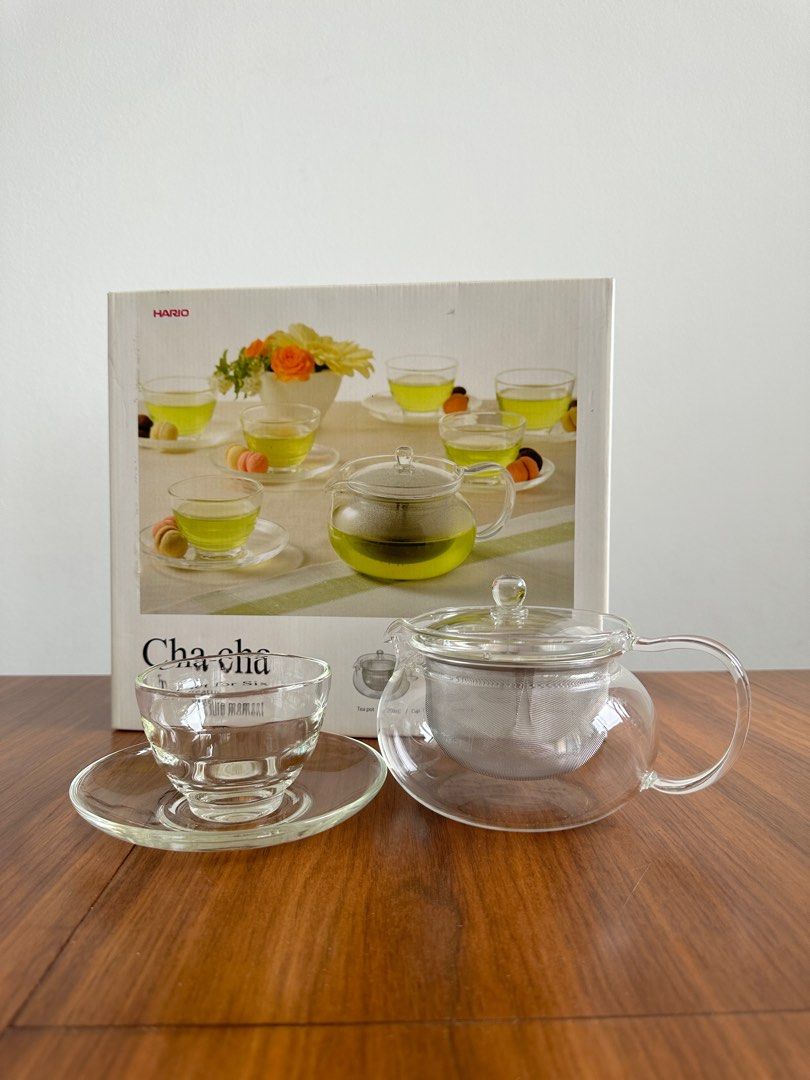 [BNIB] HARIO Cha Cha Tea Set for Six, Furniture & Home Living ...