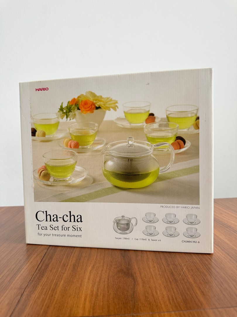 [BNIB] HARIO Cha Cha Tea Set for Six, Furniture & Home Living ...