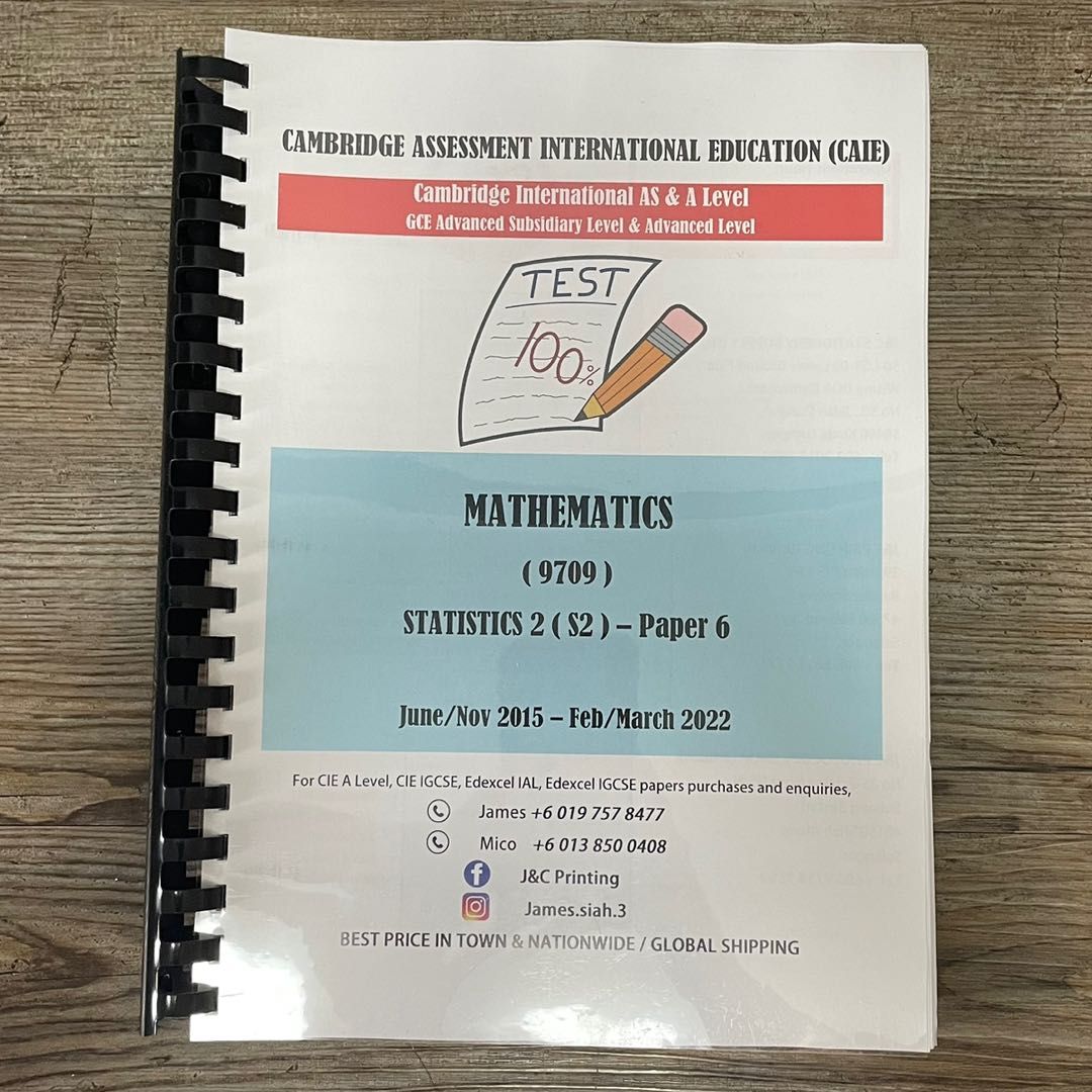 [BRAND NEW] Cambridge A-Level 9709 Past Year Mathematics Statistics 2 ...