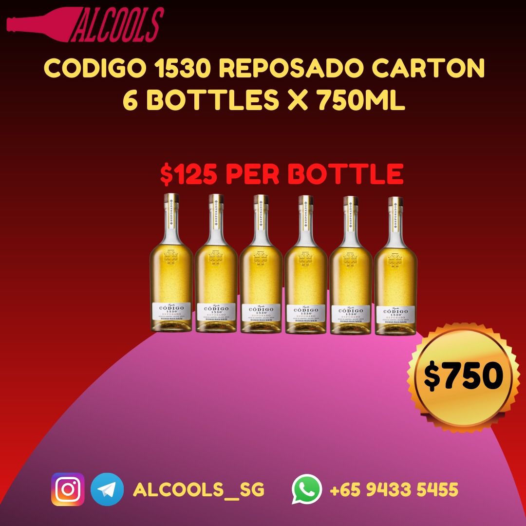[Carton] Codigo 1530 Reposado x 6 bottles / 750ml / Same Day Alcohol ...