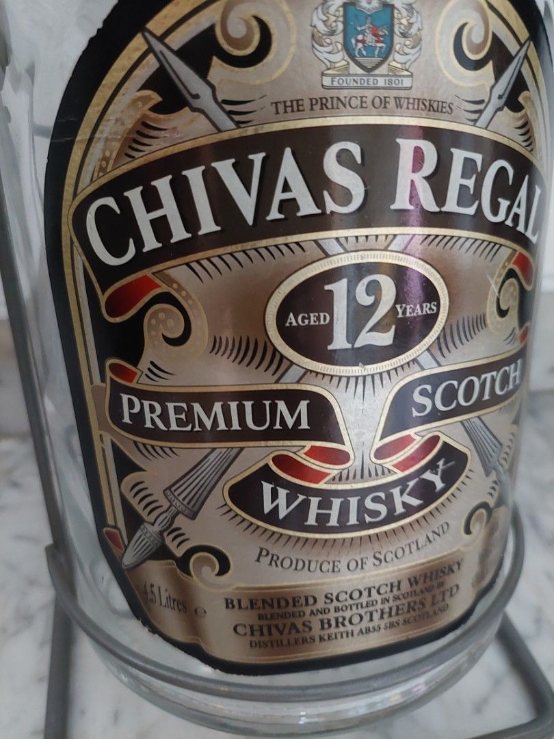 Chivas Regal 12 4.5L Empty Glass Bottle, Hobbies & Toys, Memorabilia ...