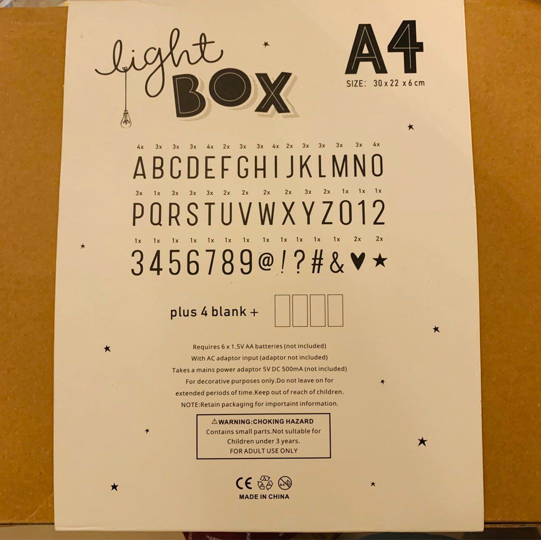 CINEMA TYPO LIGHT BOX A4 size 電影 燈箱 字母燈 文字燈 LED燈 居家 裝飾 擺飾 紀錄 生活 情趣 生日 ...